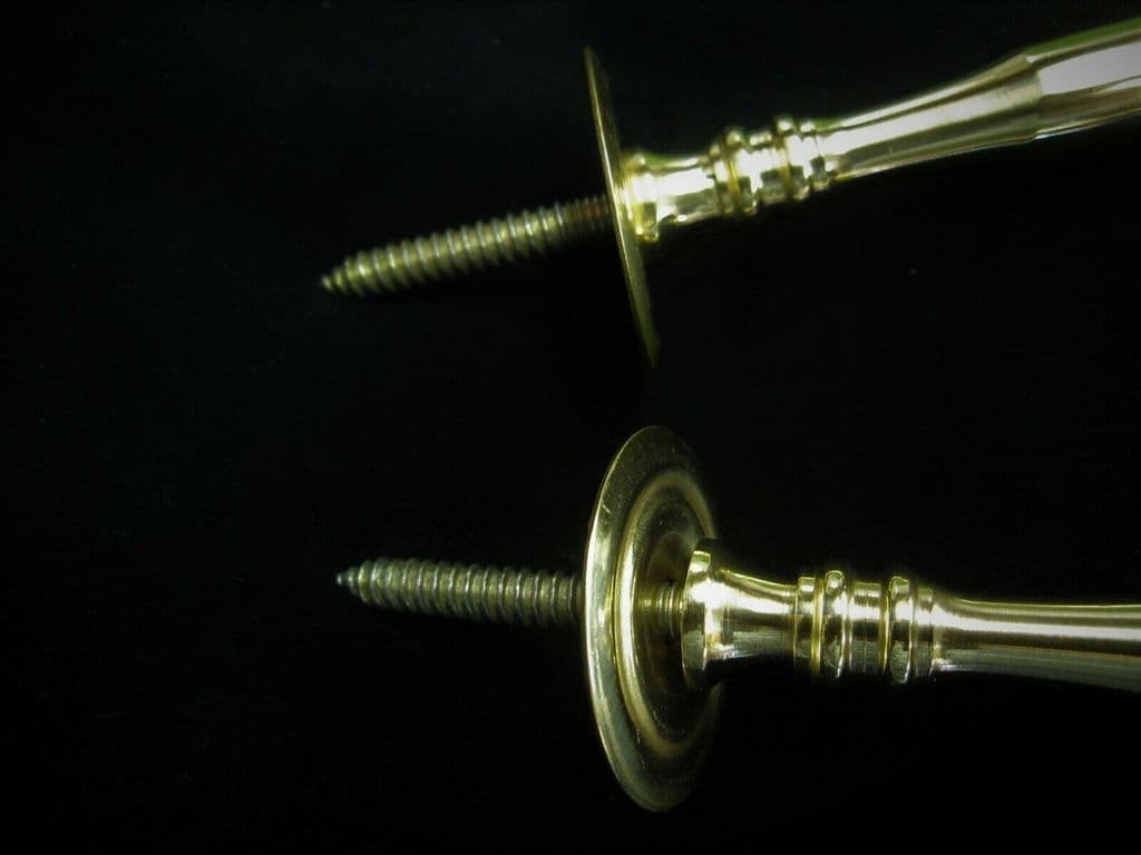 2 Brass Curtain Holdbacks Small post hold backs 10 cm x 6 cm Solid ...